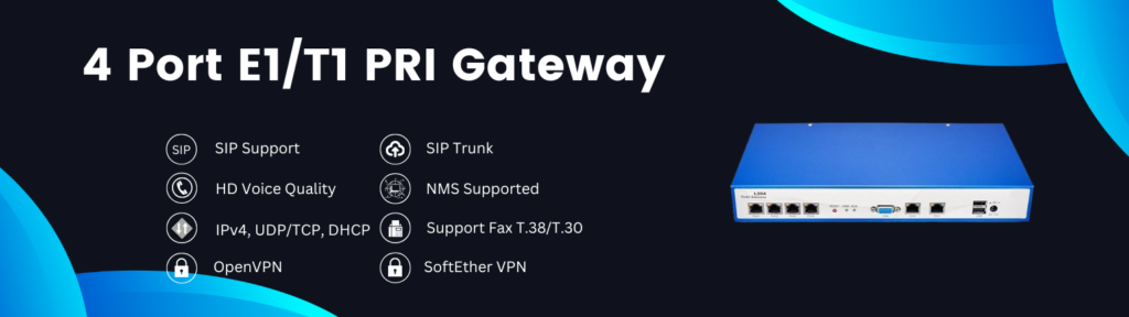 4 Port E1 T1 VoIP Gateway – PRI Gateway